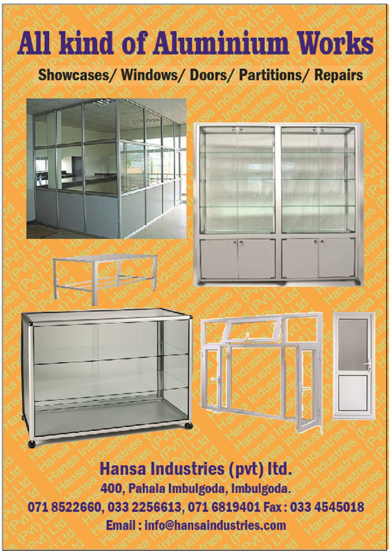 Download Brochure – HANSA INDUSTRIES (PVT) LTD